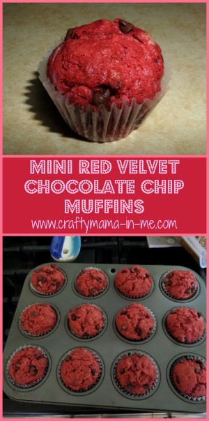 Mini Red Velvet Chocolate Chip Muffins - Crafty Mama in ME!