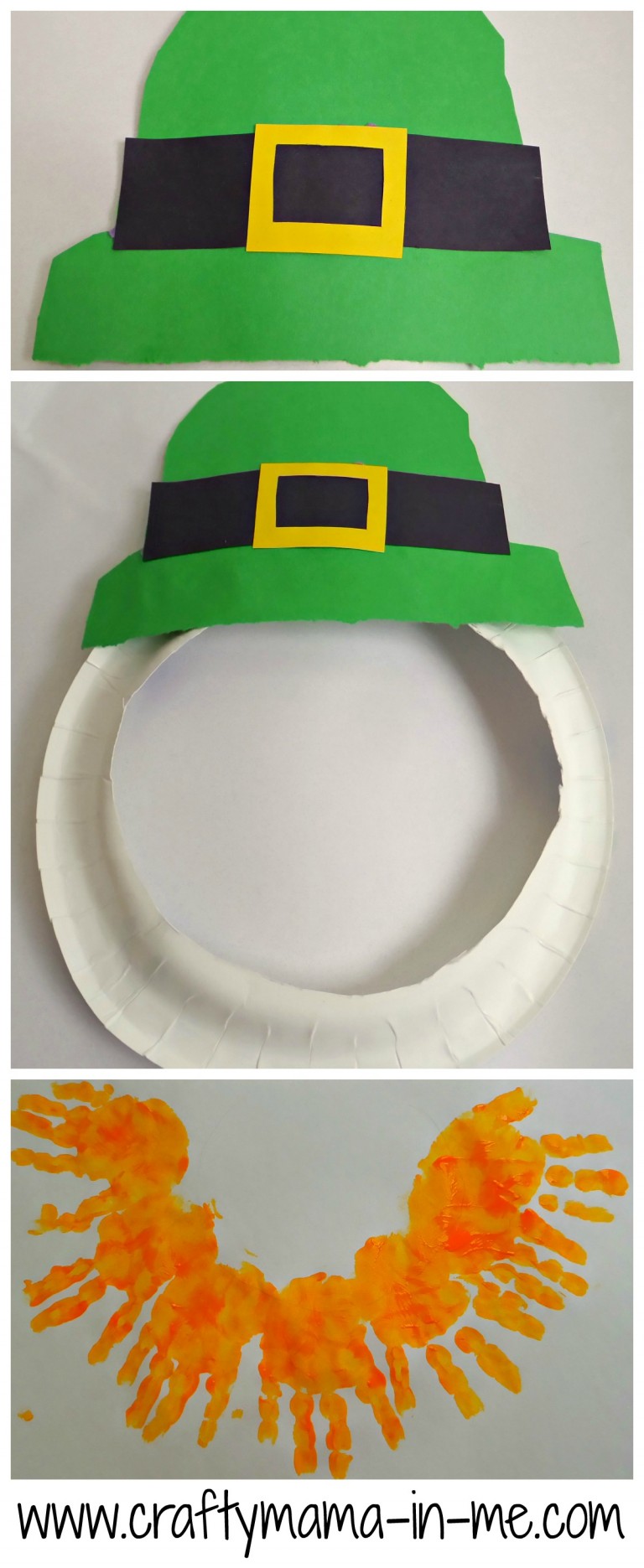 Fun and Easy Paper Plate Leprechaun Mask with Handprint Beard - Crafty ...